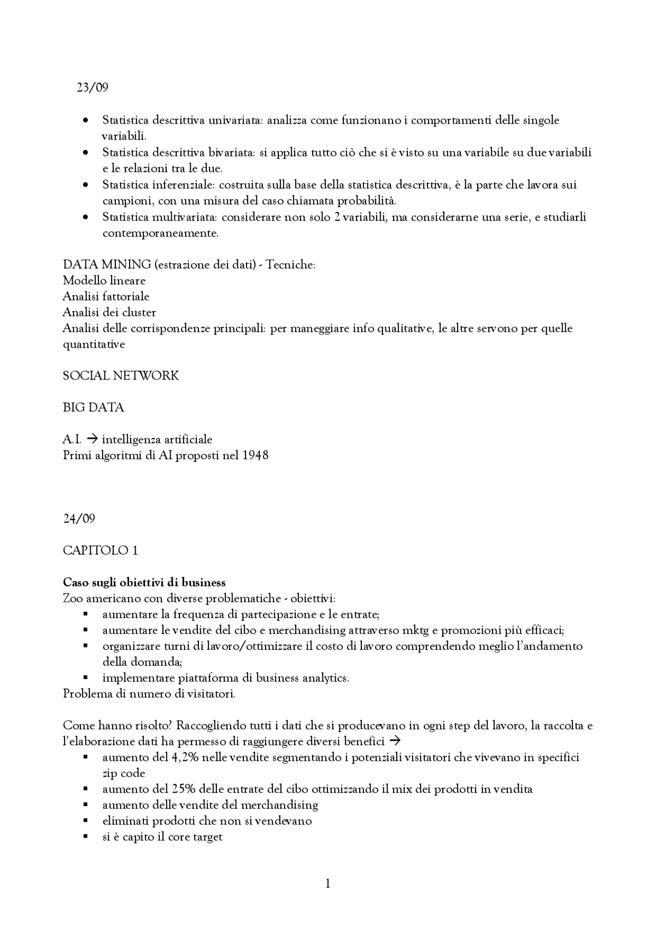 Appunti Data Analysis Zavarrone Docsity