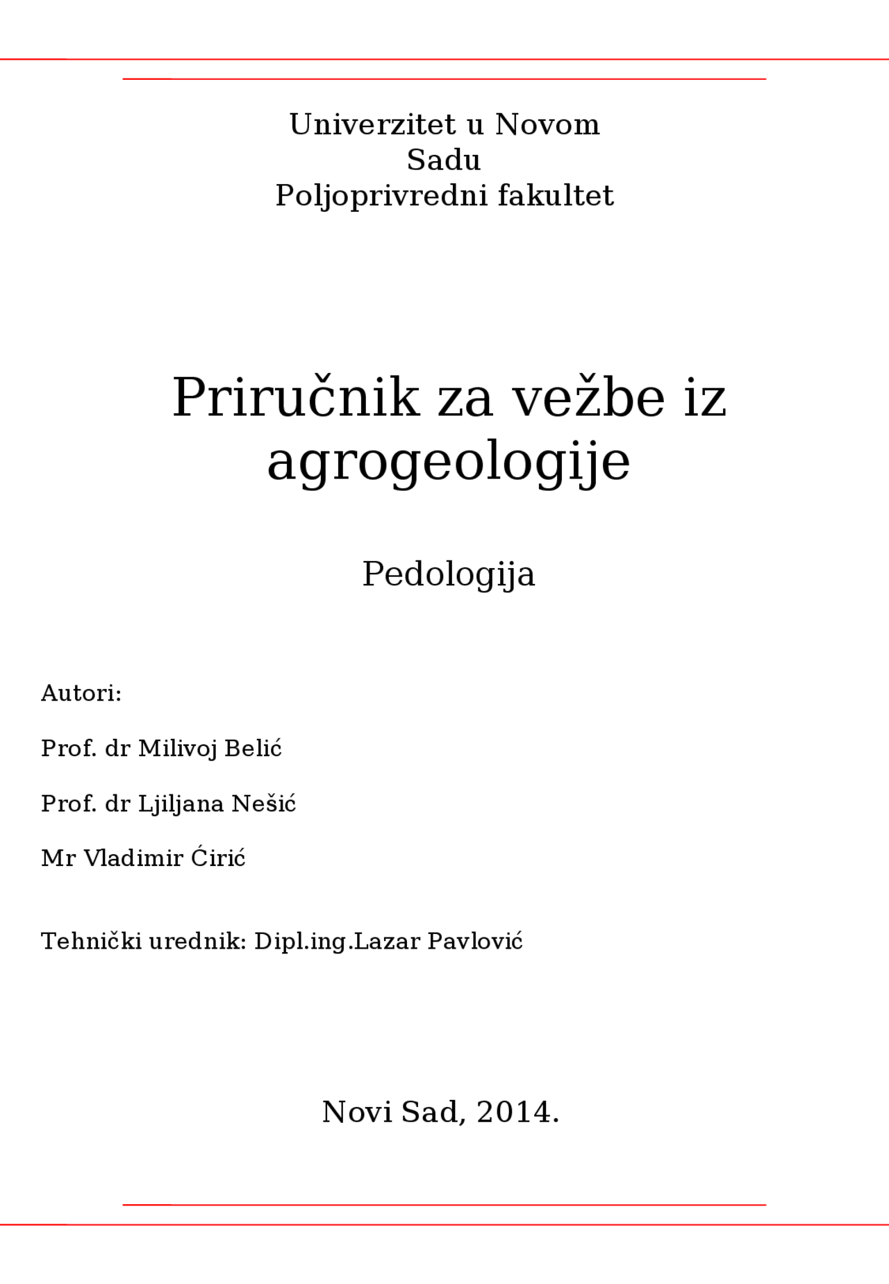 Prirucnik za agrogeologiju | Slajdovi' predlog Agrohemija - Docsity