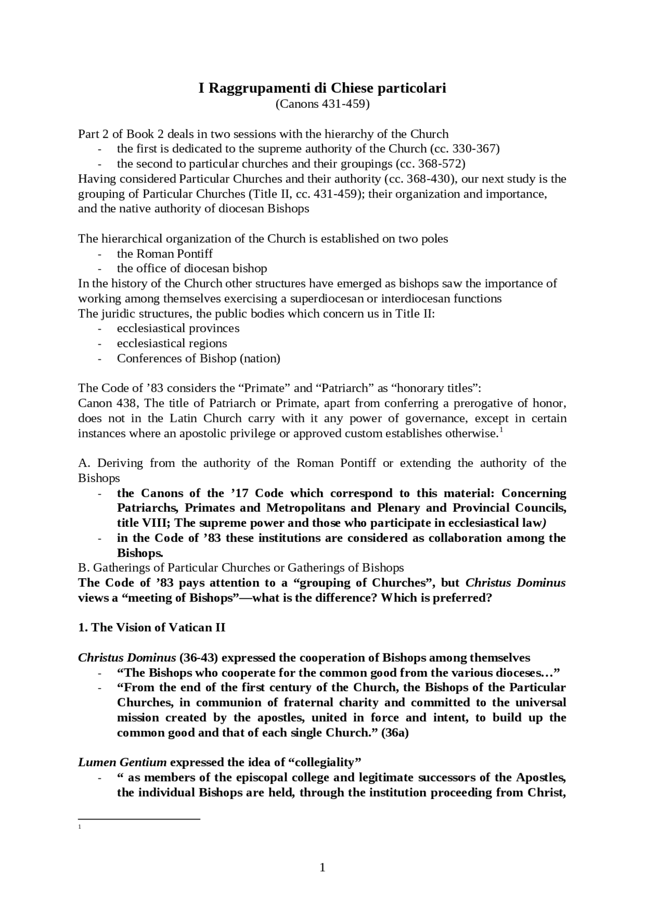 Church Hierarchy & Grouping in Canon Law: Provinces, Conferences ...