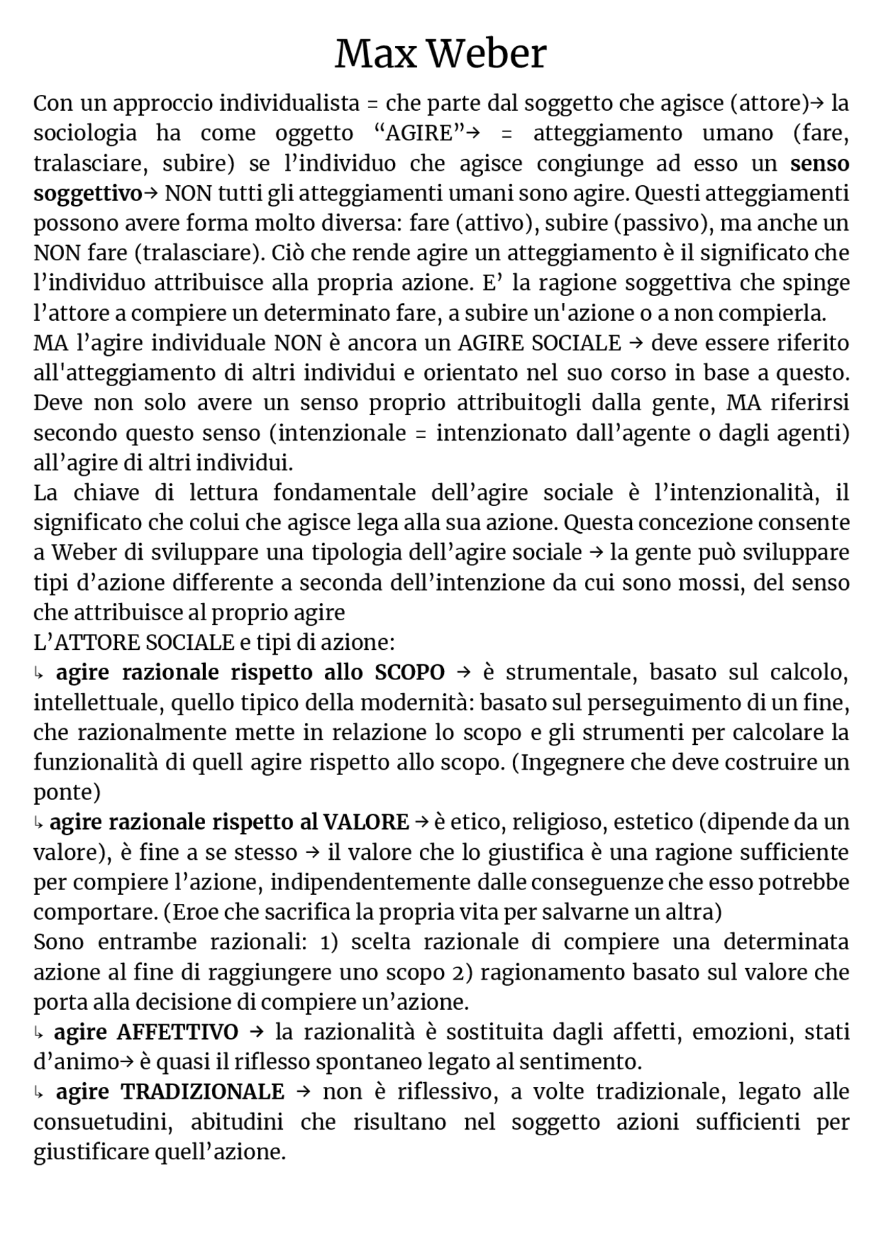 Riassunto Su Max Weber Docsity