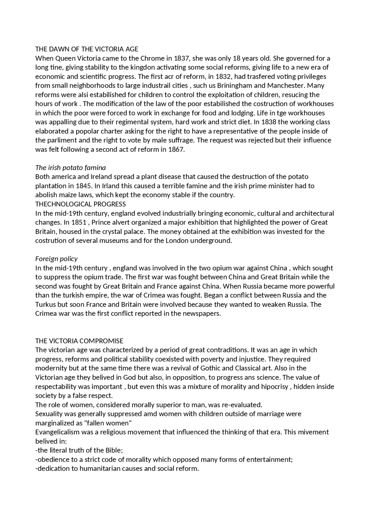 PROGRAMMA V SUERIORE INGLESE - Docsity