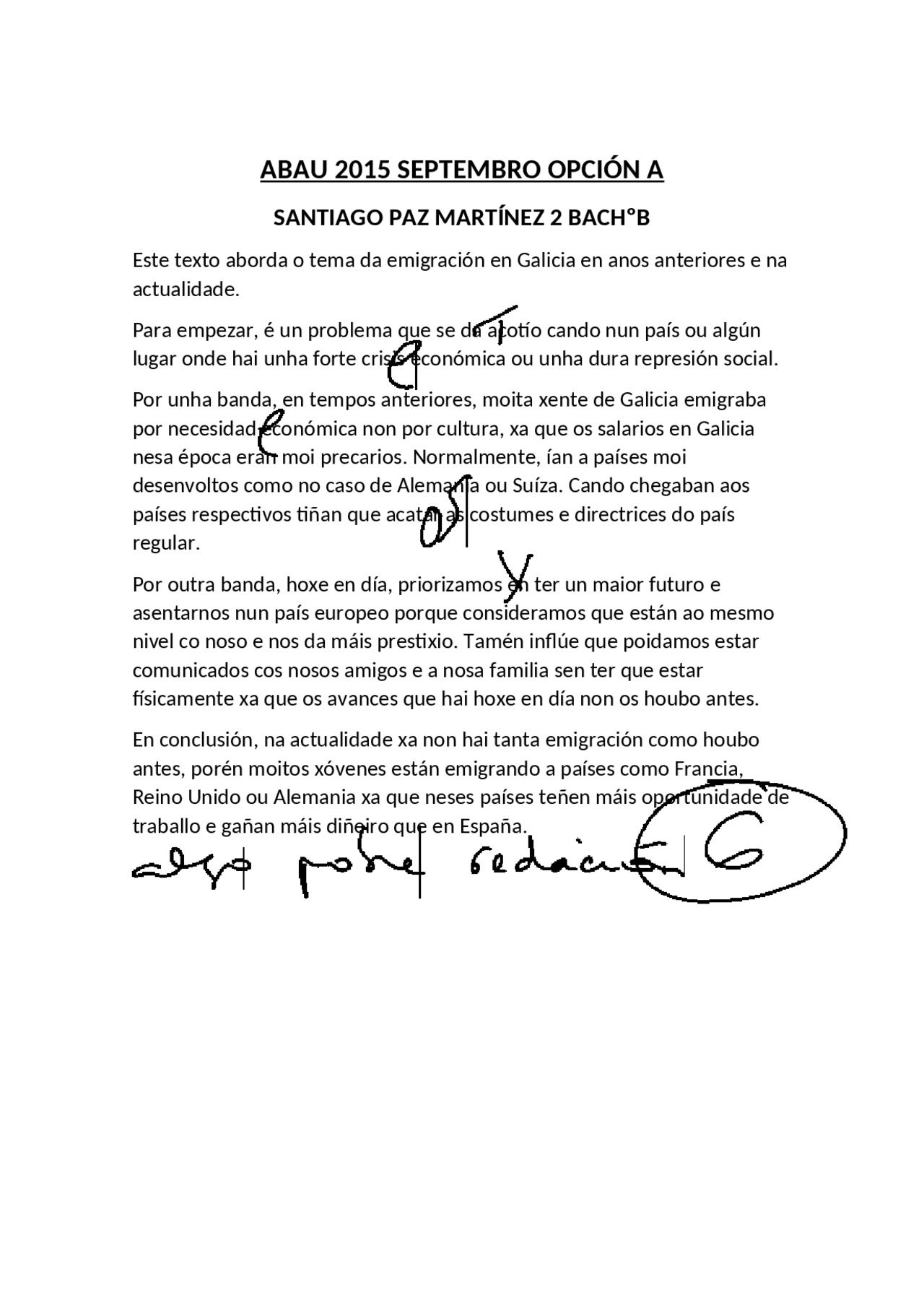 Comentario Crítico Selectividad Docsity