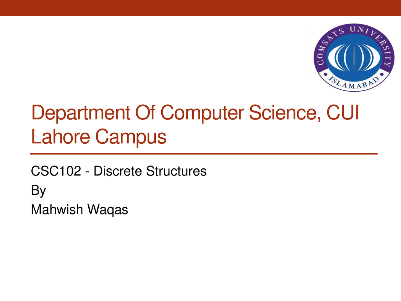 Lecture 1 Discrete Structures Docsity