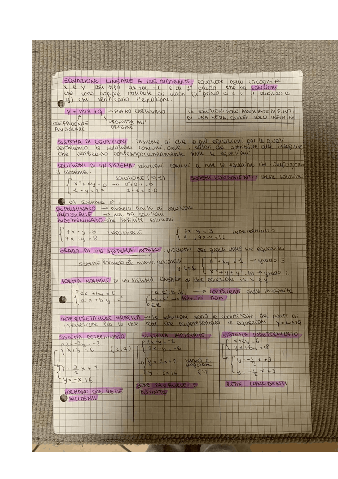 Matematica Sistemi Lineari Docsity