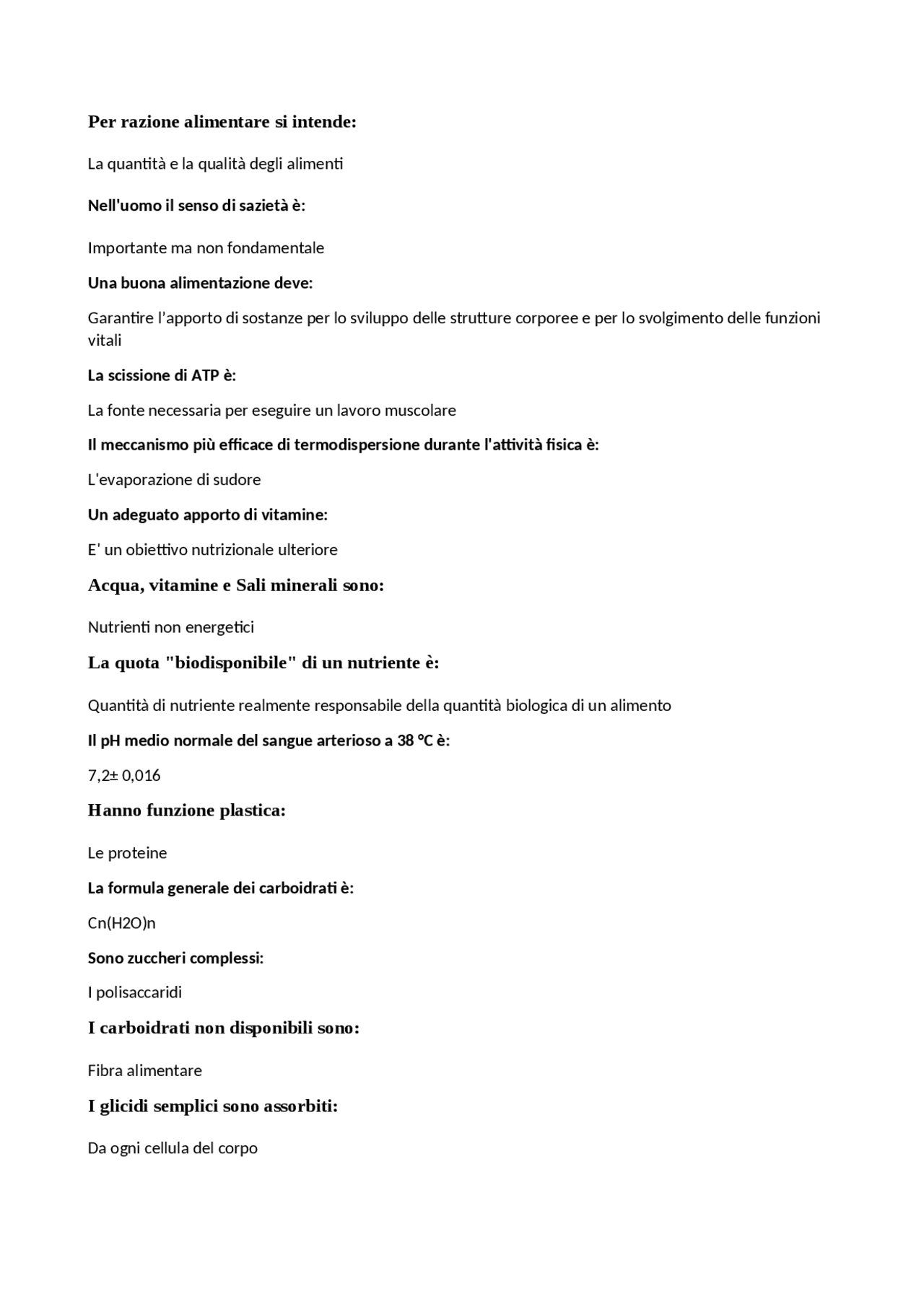 Scienze Tecniche Dietetiche Applicate Unipegaso Domande Esame
