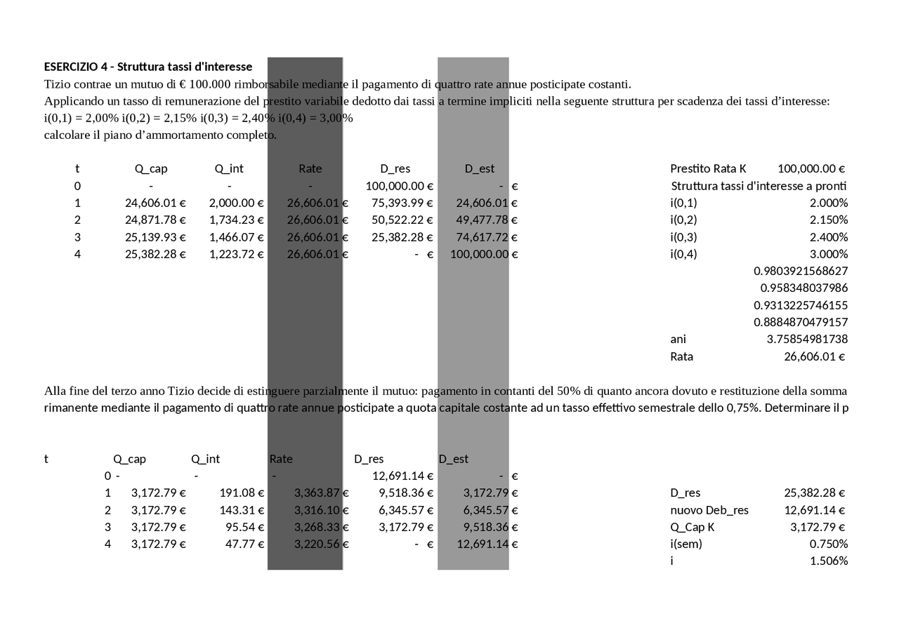 Rendite Matematica Finanziaria Docsity