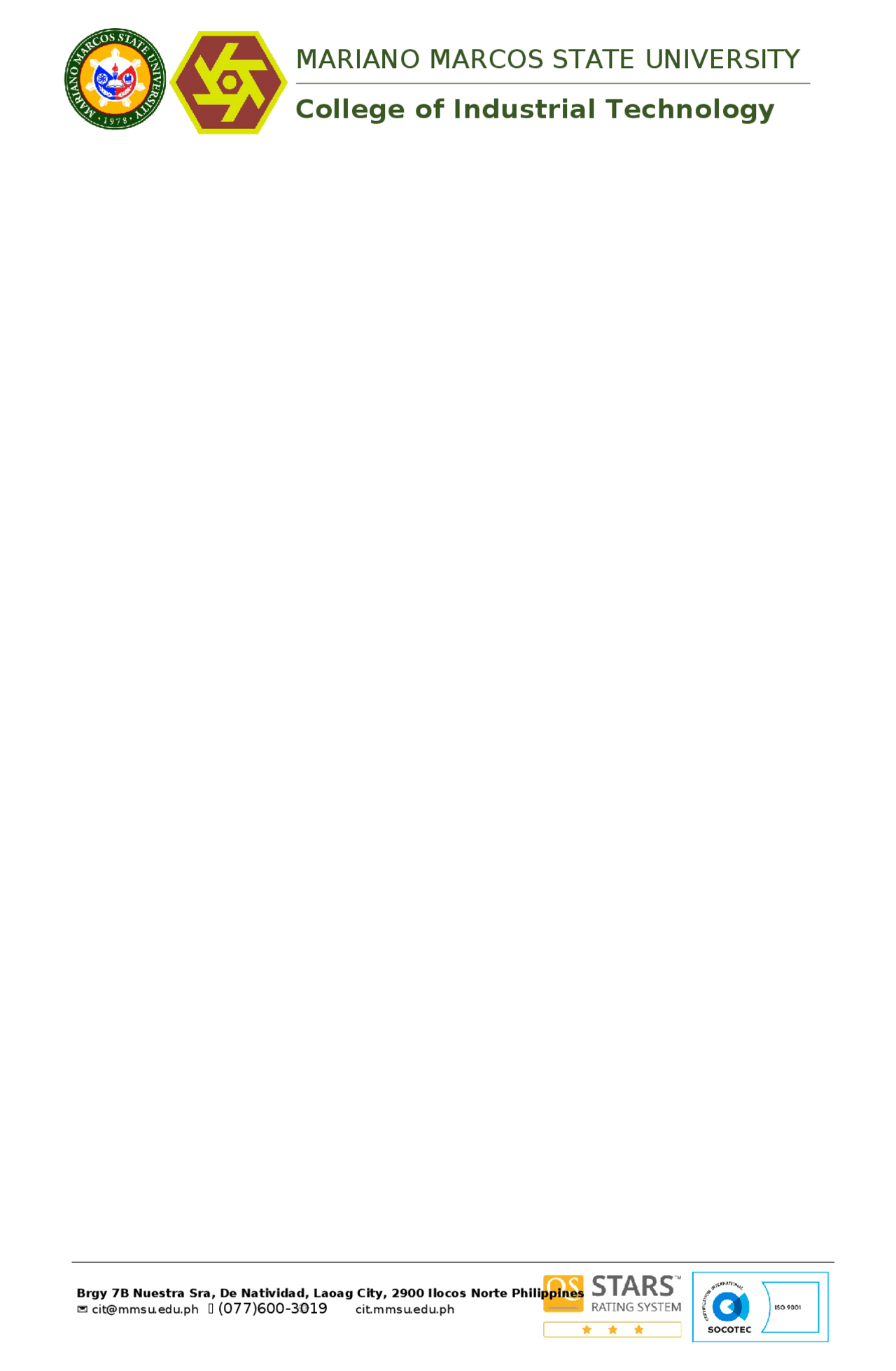 New-CIT-Header-template | Exercises English | Docsity