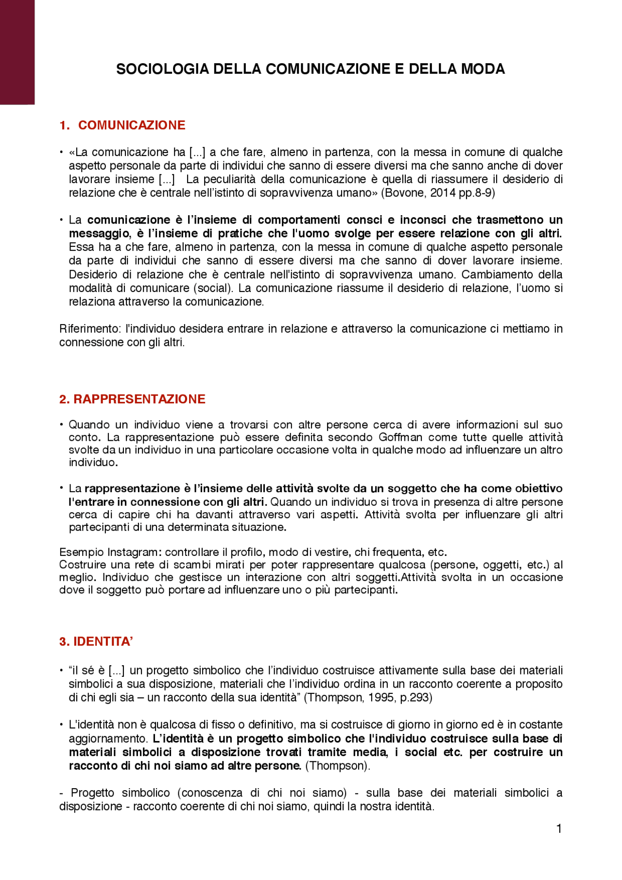 Appunti Di Sociologia Della Moda Docsity