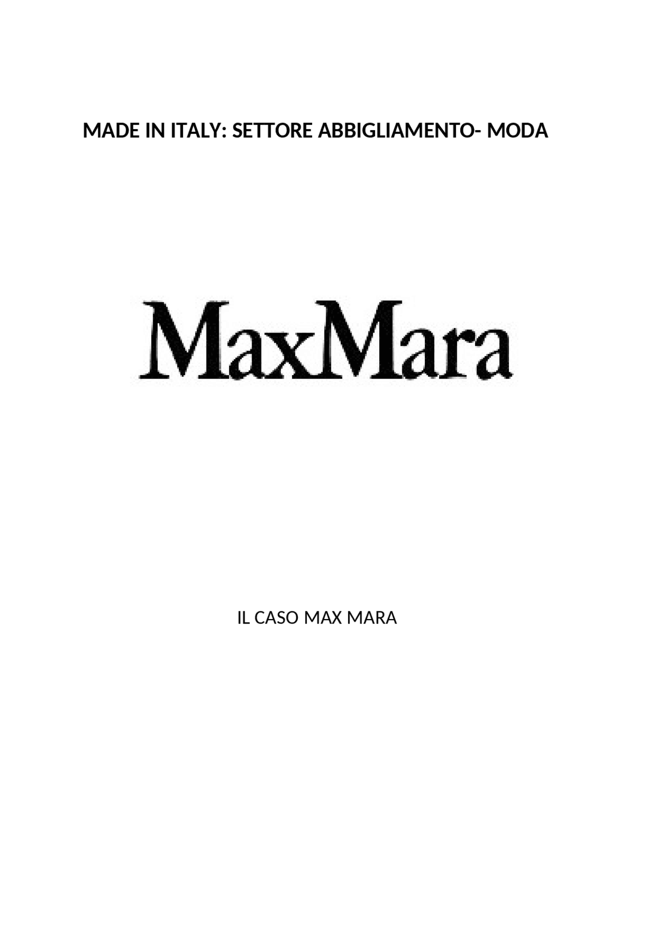 Max Mara- Made in Italy - Docsity
