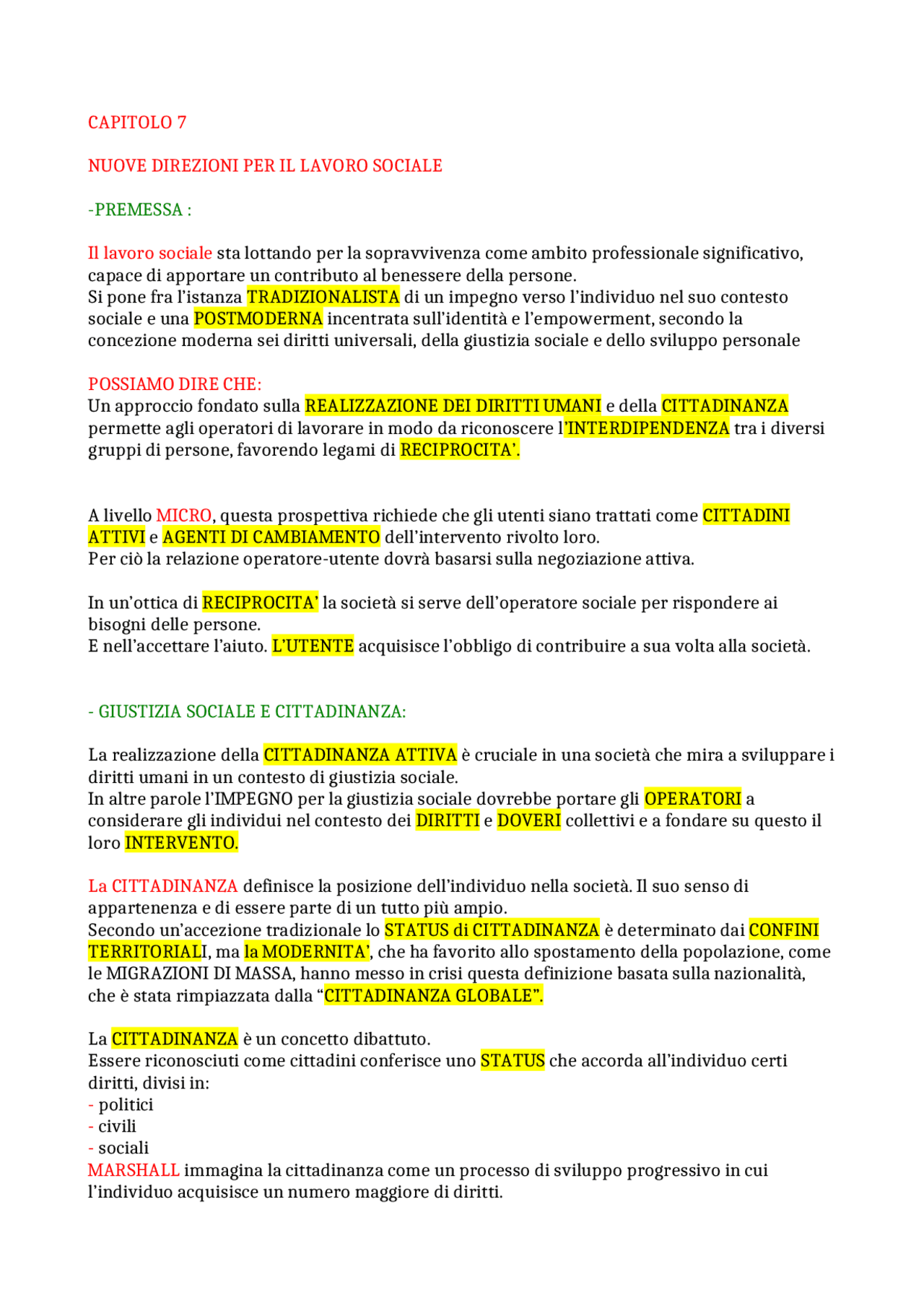 Teorie Del Servizio Sociale Docsity