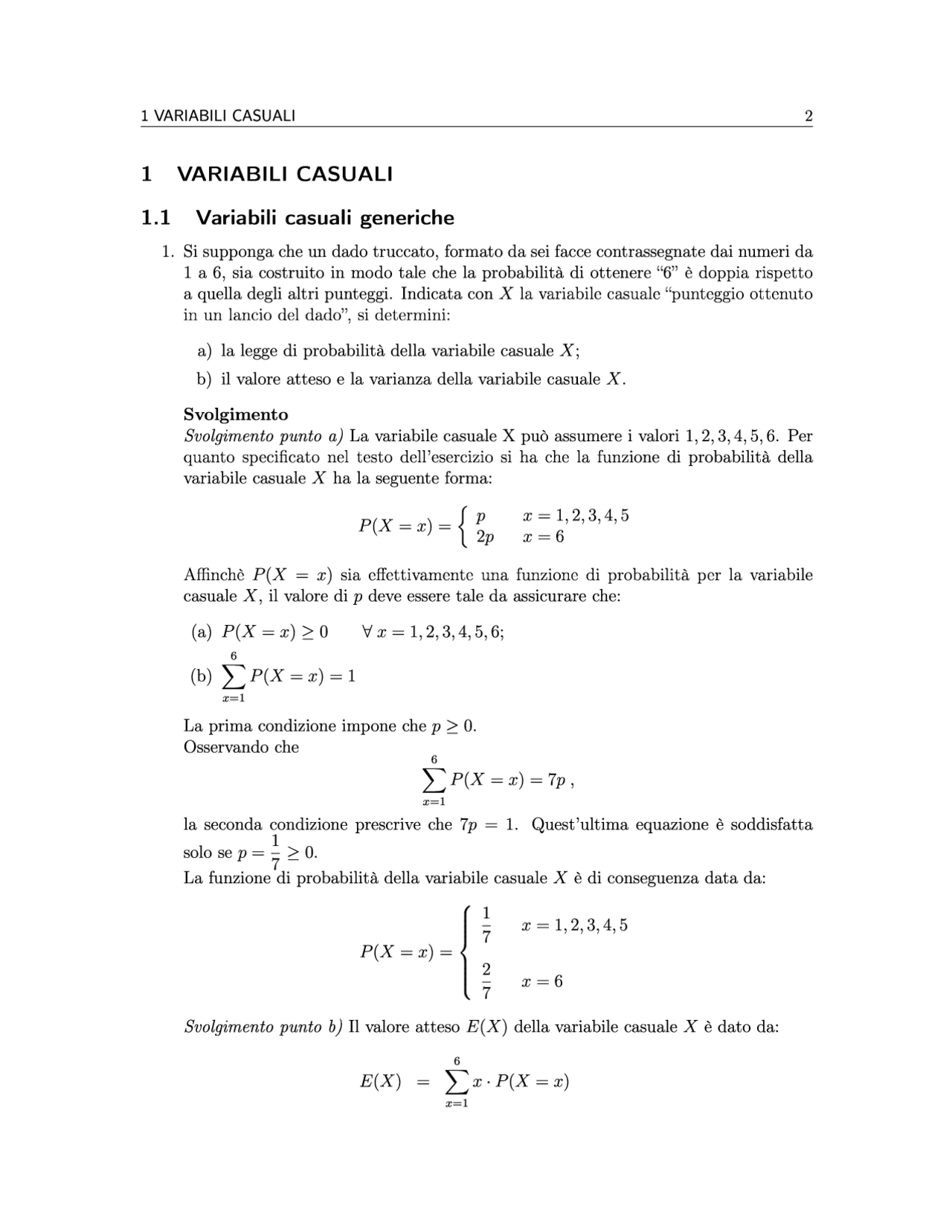 Statistica Le Variabili Casuali Docsity