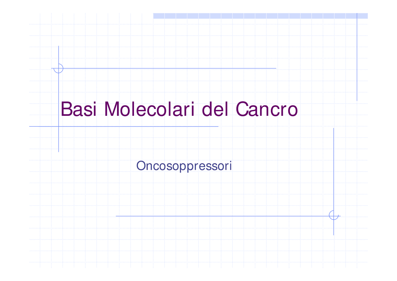 Basi Molecolari Dei Cancro Oncosoppressori Docsity