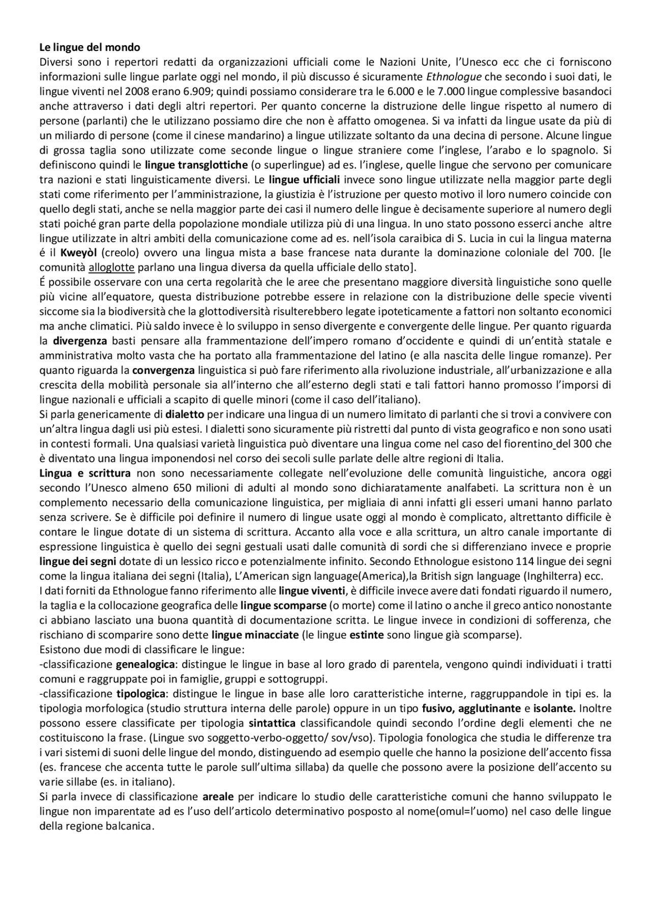 Riassunto Manuale Di Linguistica Generale Docsity