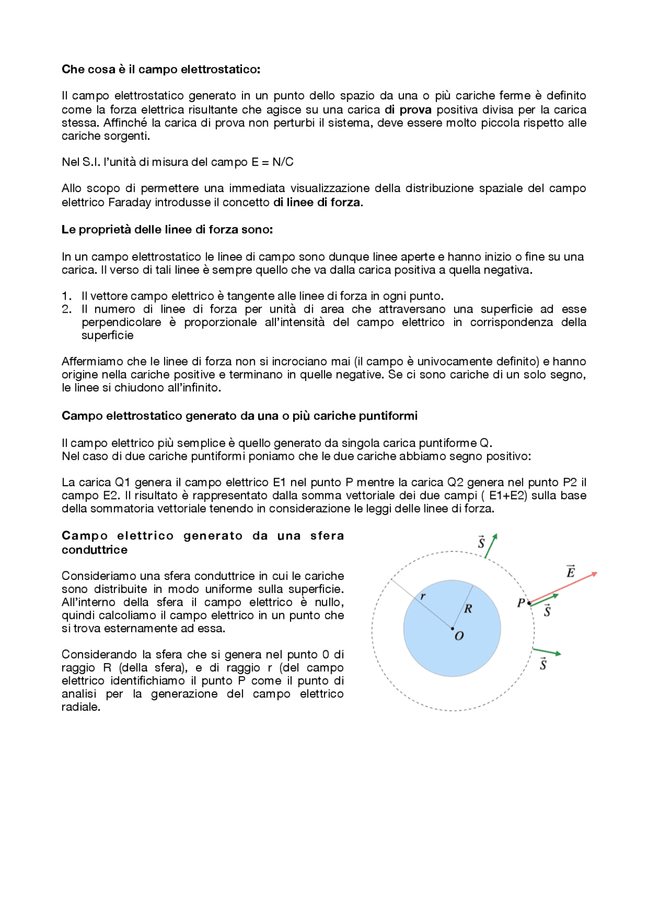 Riassunto Semplice Elettrostatica Docsity