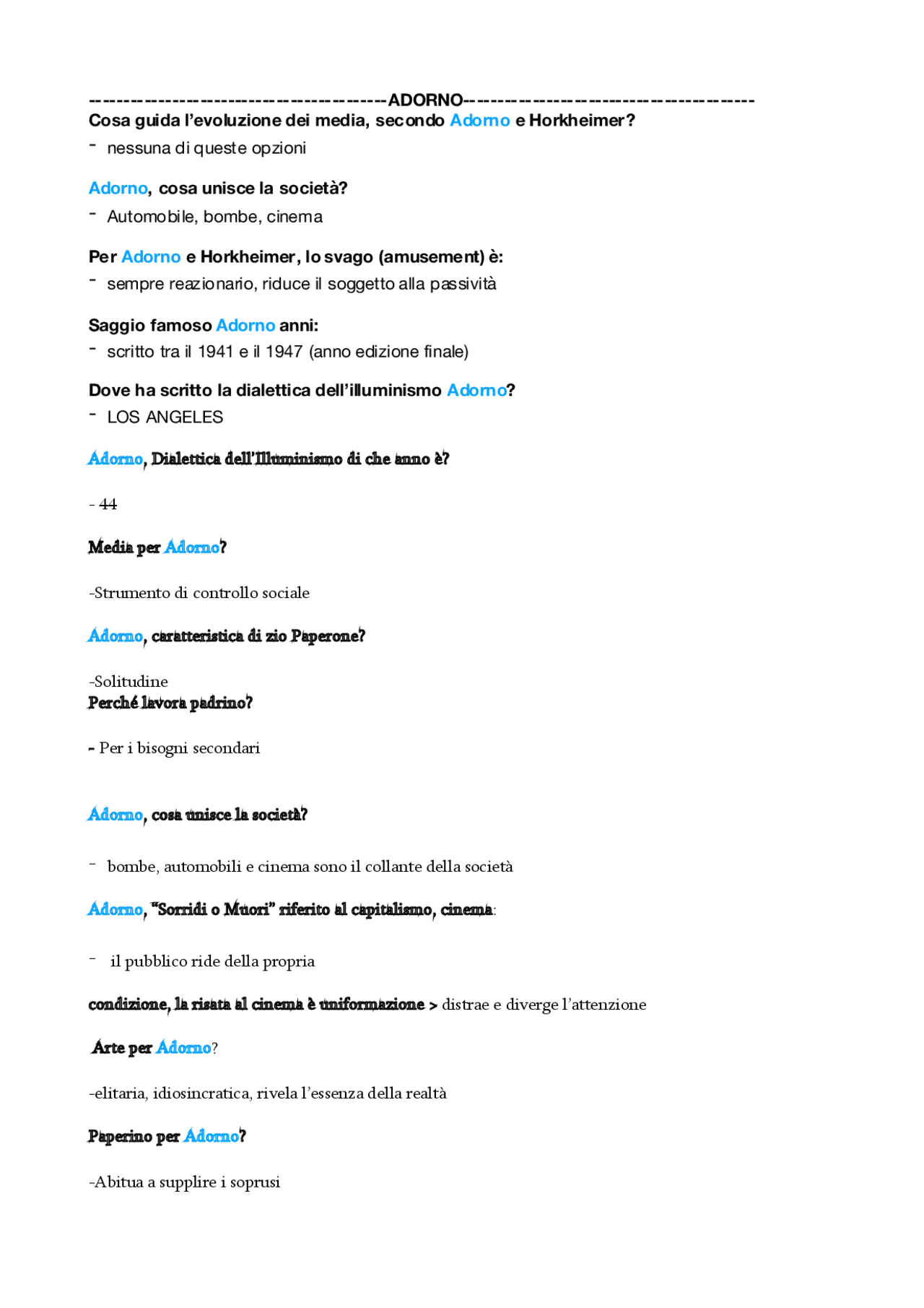 Domande E Risposte Comunicazione Multimediale Bittantiiulm Docsity
