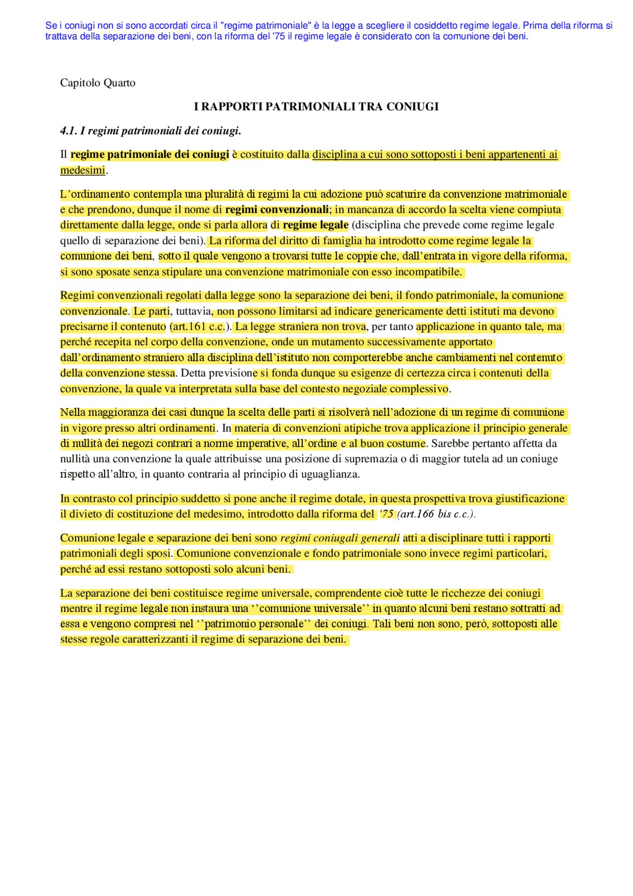 Diritto Di Famiglia Docsity