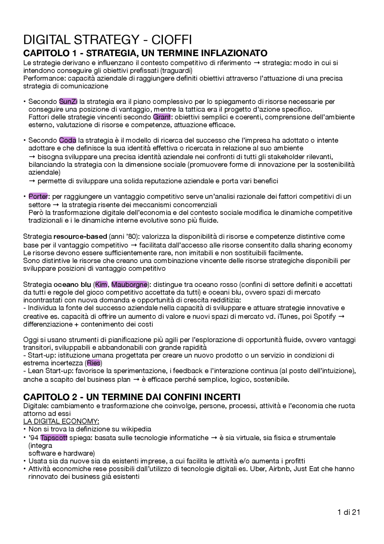 Riassunti Libro Digital Strategy A Cioffi Docsity