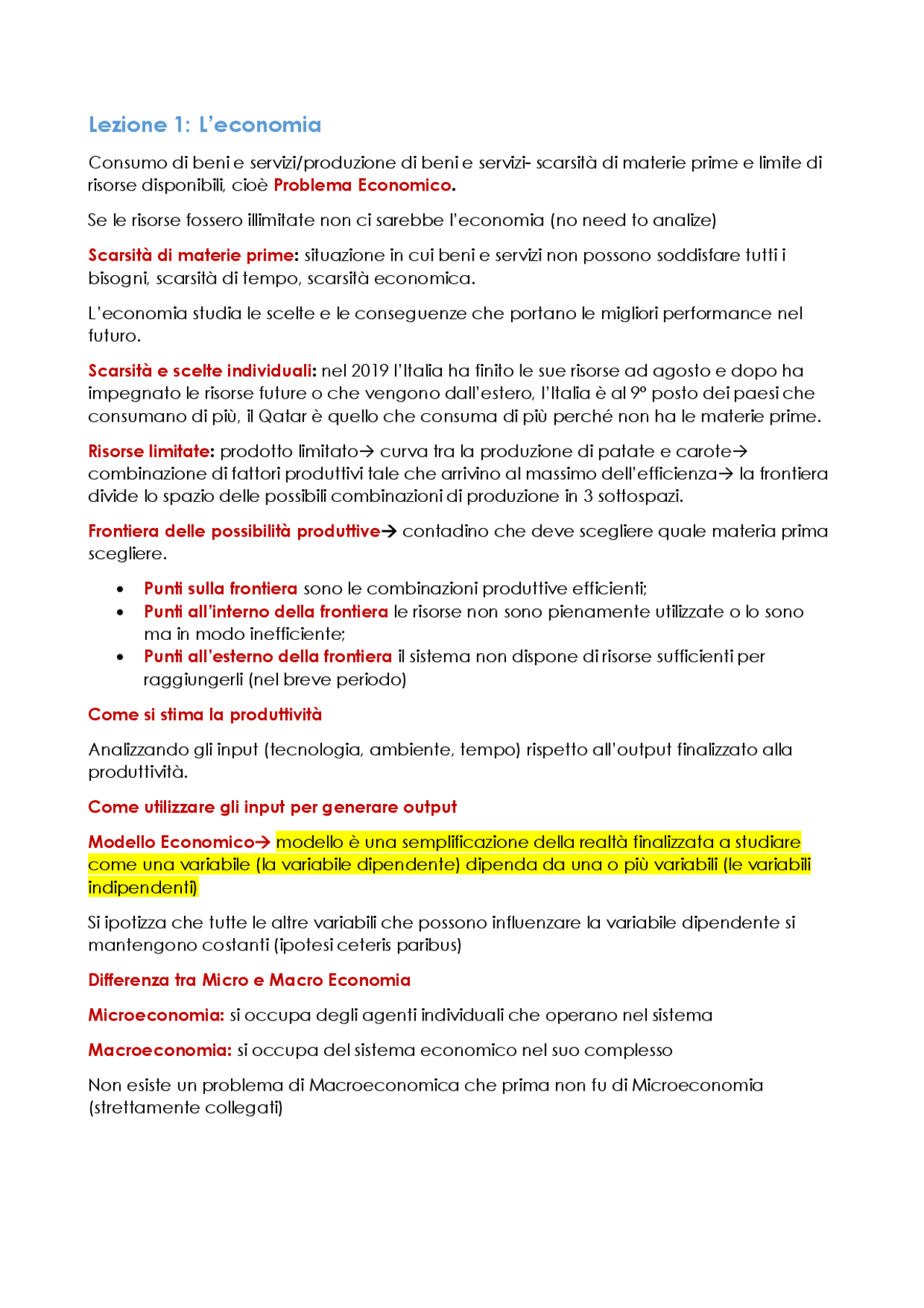 Appunti Microeconomia Applicata Docsity