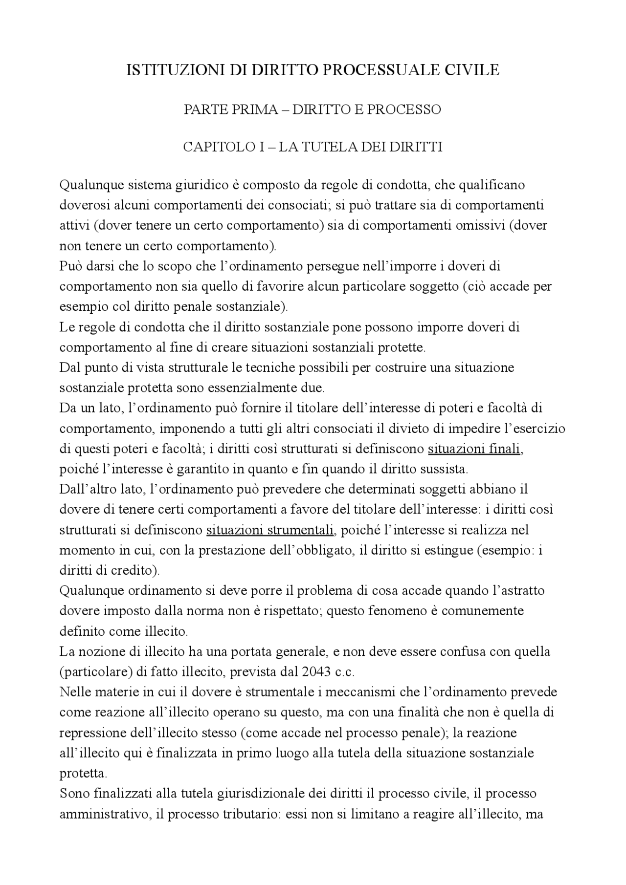 Diritto Processuale Civile Balena Docsity