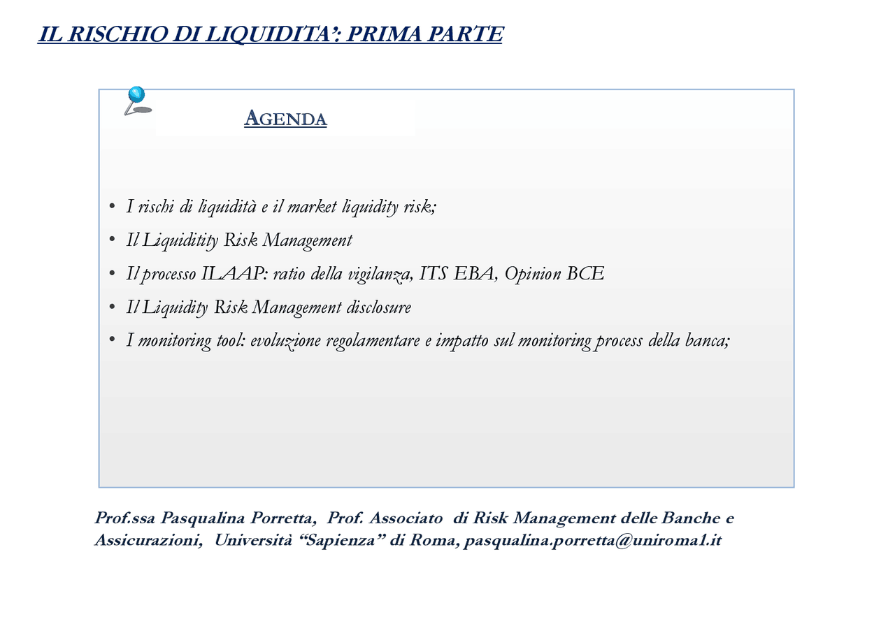 SLIDES RISCHIO DI LIQUIDITA' - Docsity