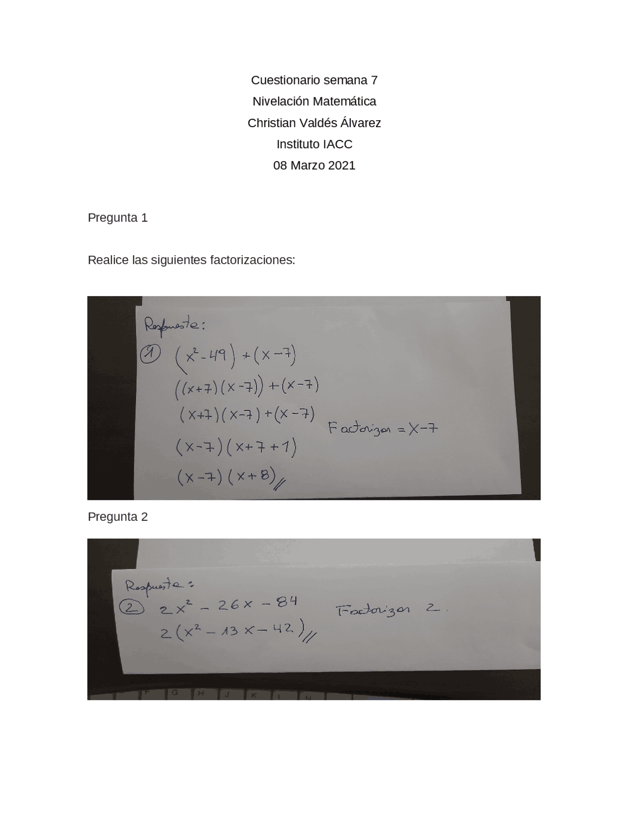 Nivelación De Matemáticas Docsity