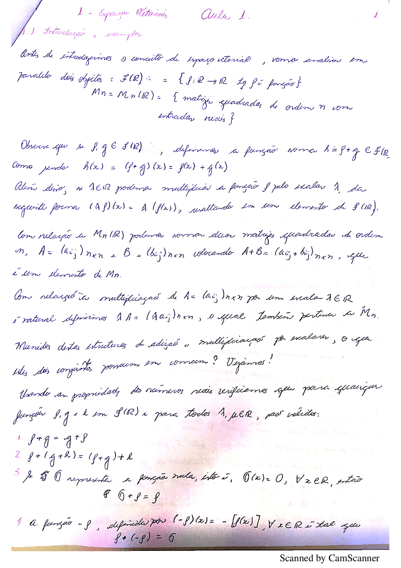 Nota de aula álgebra linear - Docsity