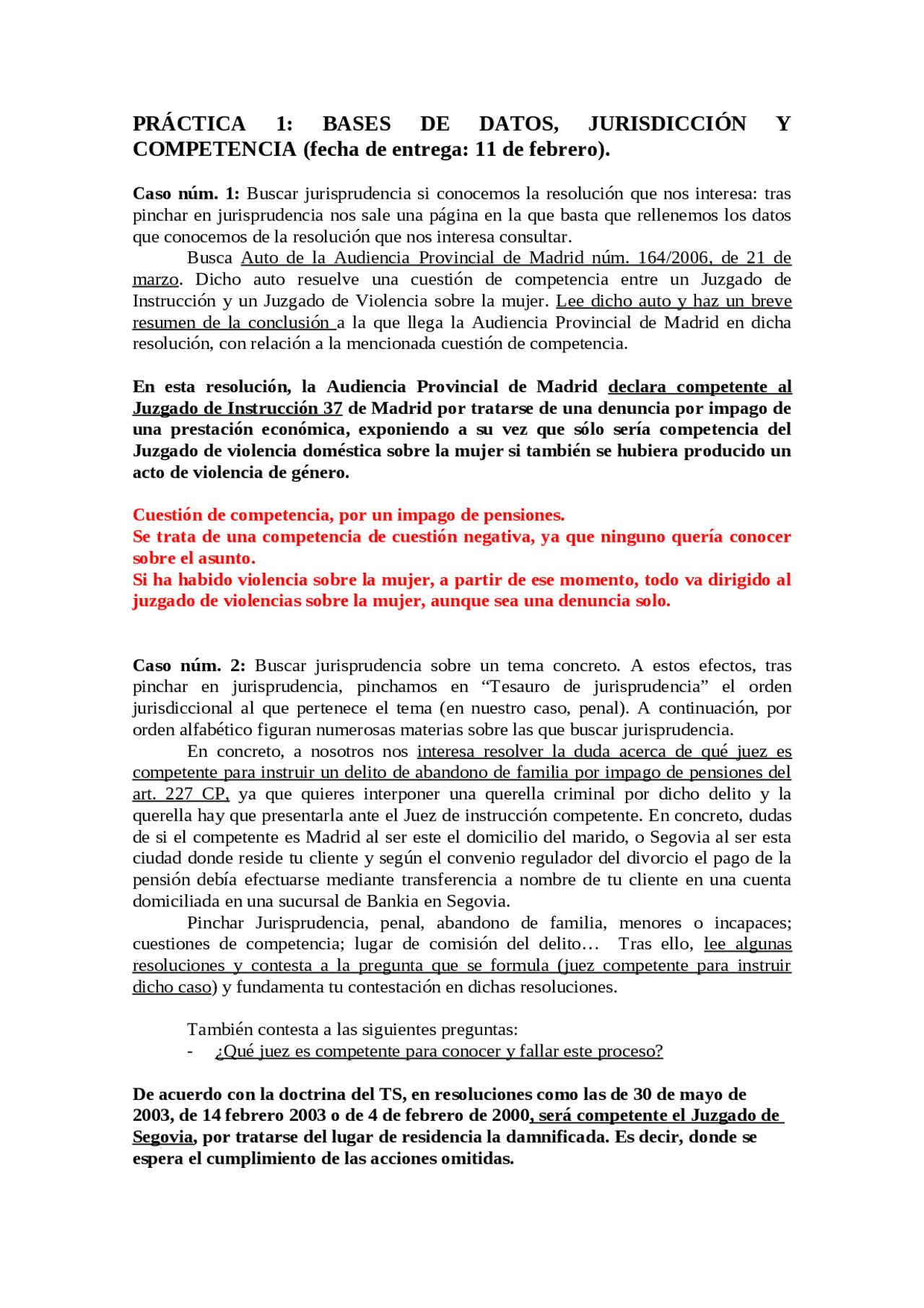PrÁctica Procesal Penal Ejercicios De Derecho Procesal Docsity