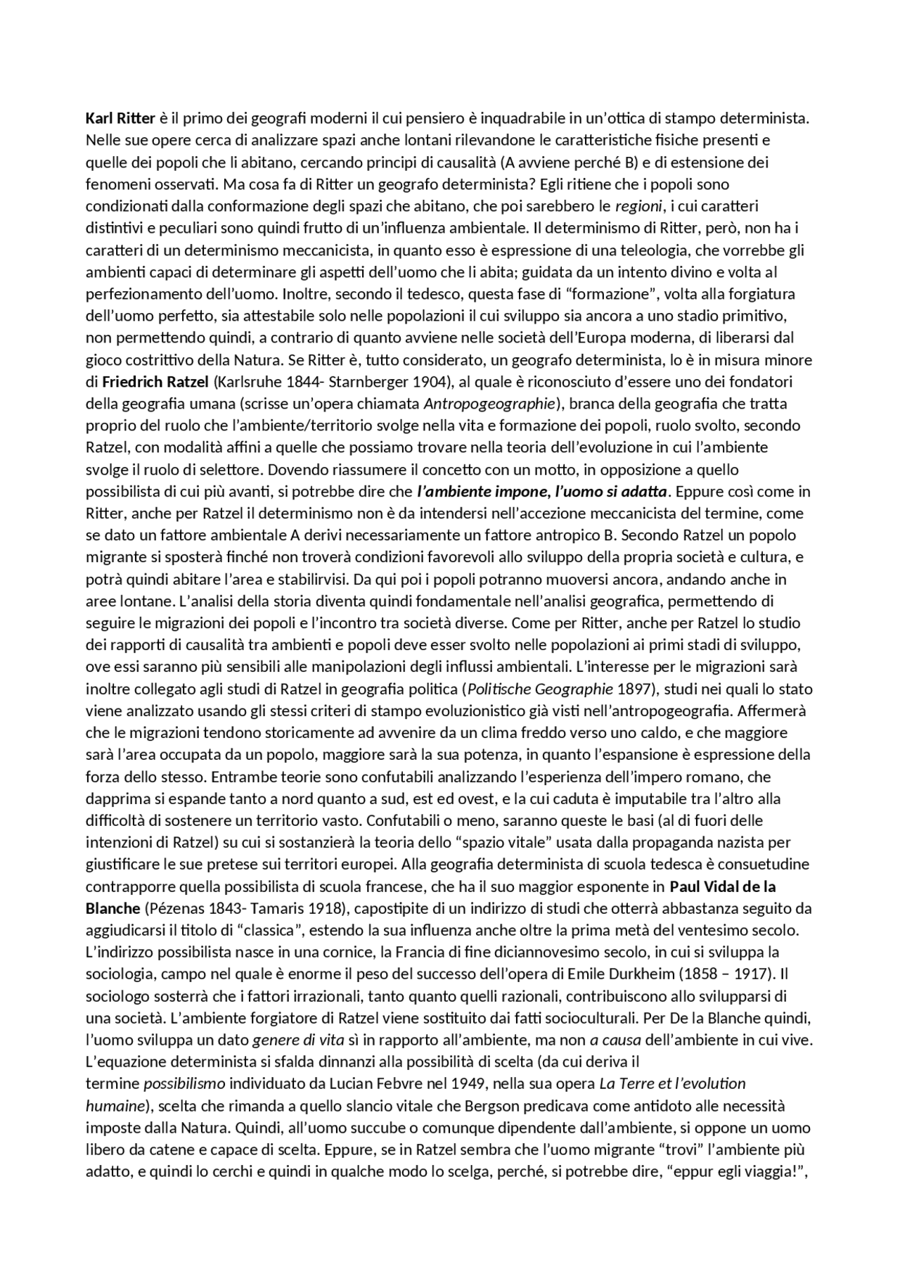 Appunti Geografia Umana Docsity