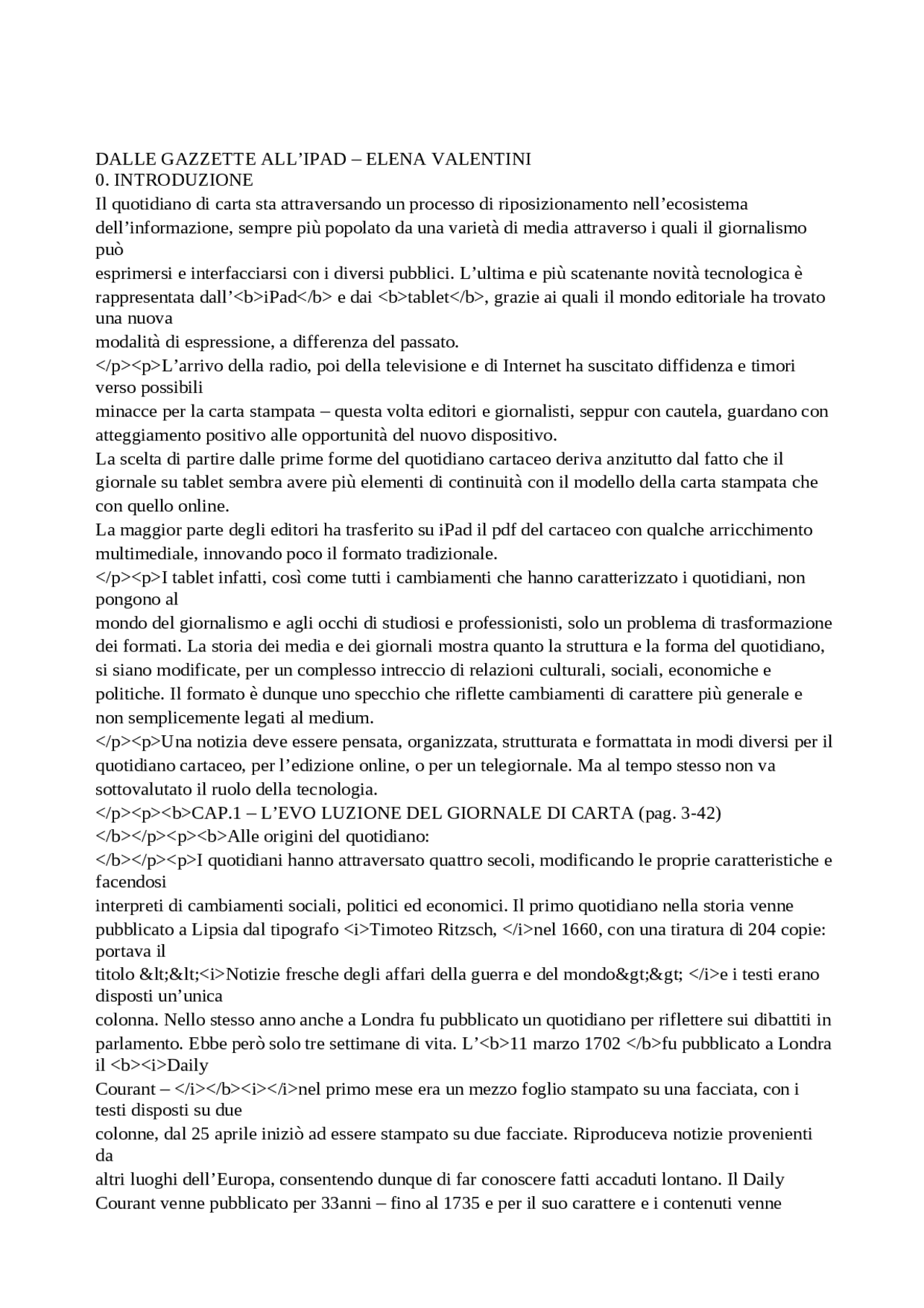 Dalle Gazzette Allipad Docsity