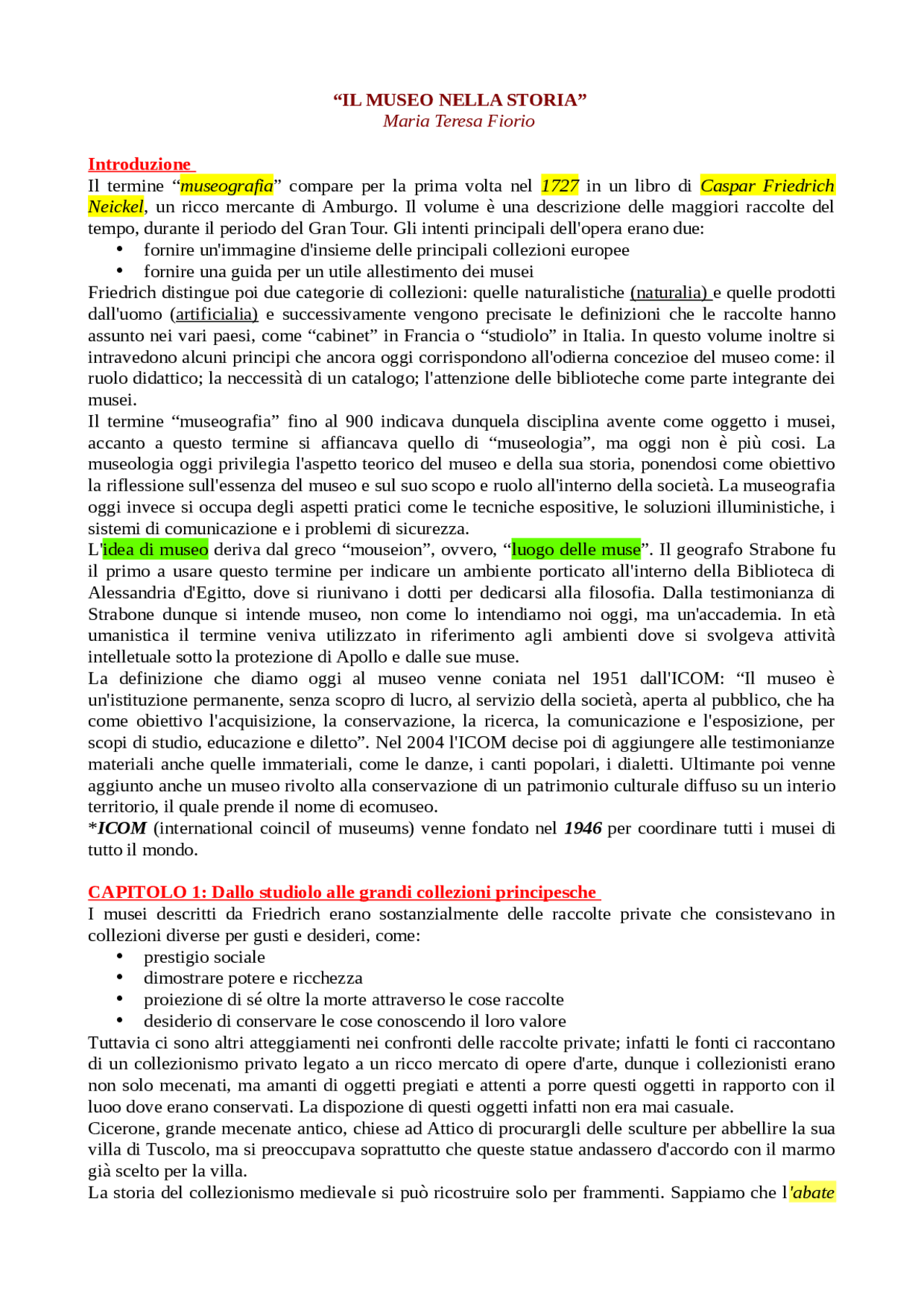 Il Museo Nella Storia Docsity