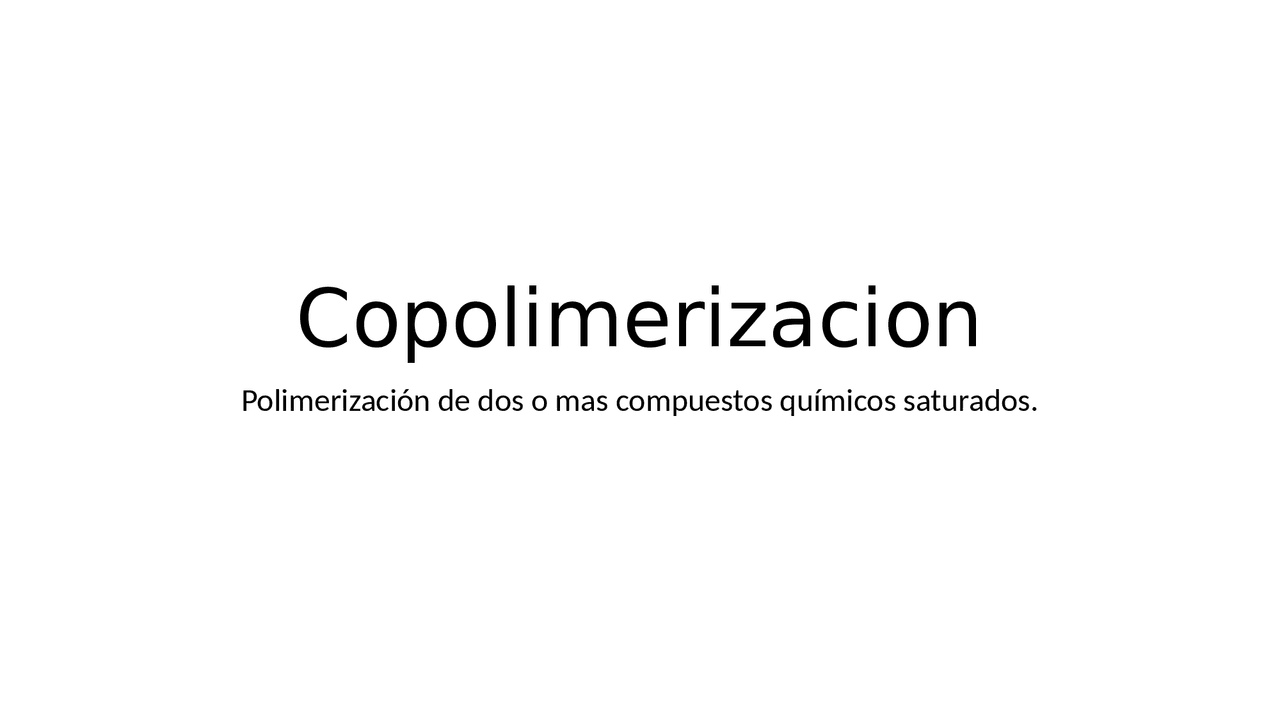 Copolimerizacion quimica - Docsity
