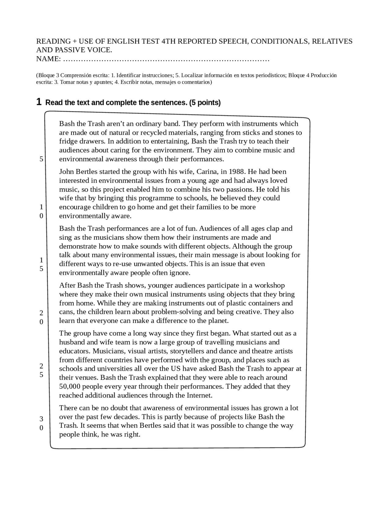 Reading Use Of English Docsity