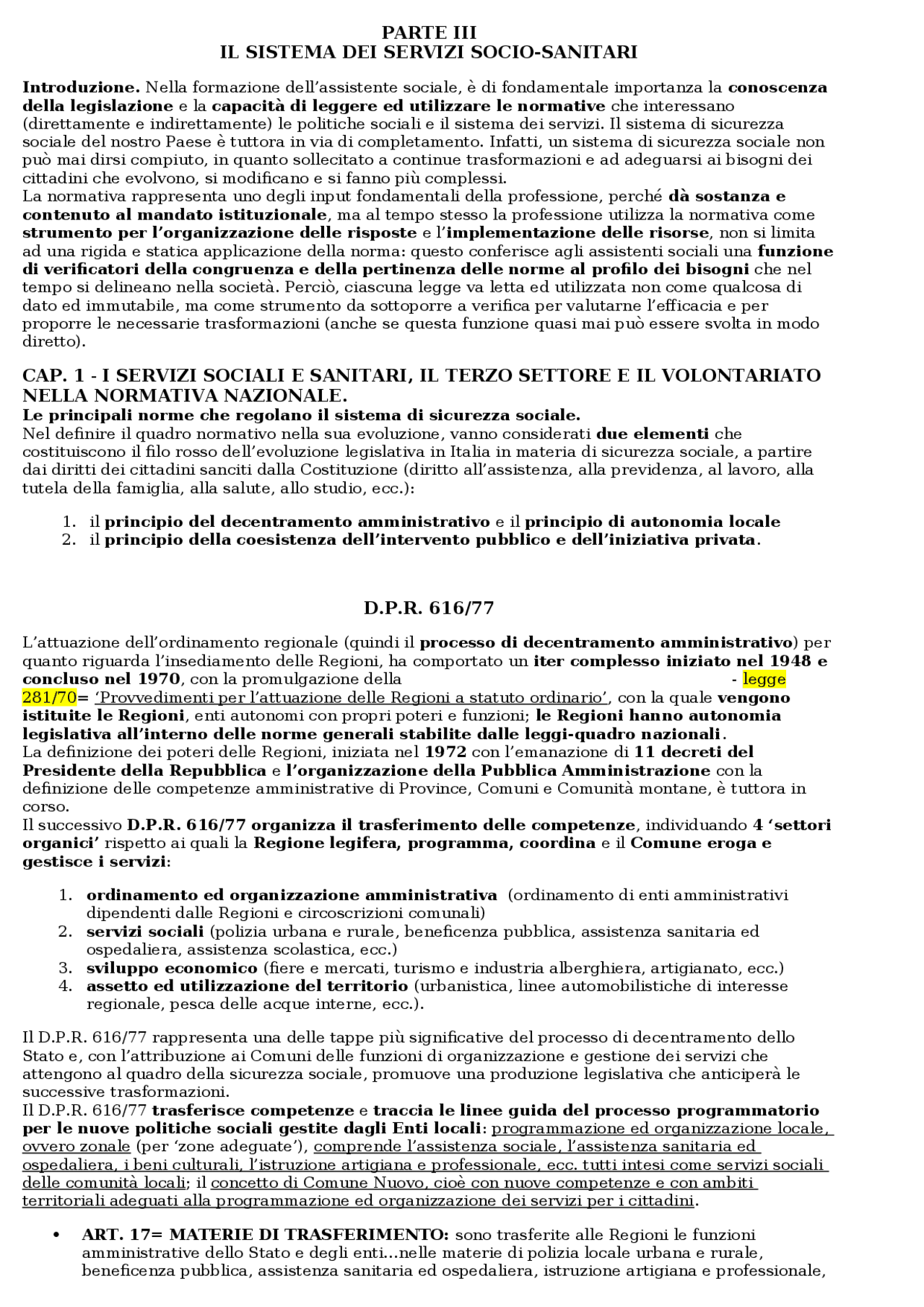 Manuale Parte Iii Servizio Sociale Docsity