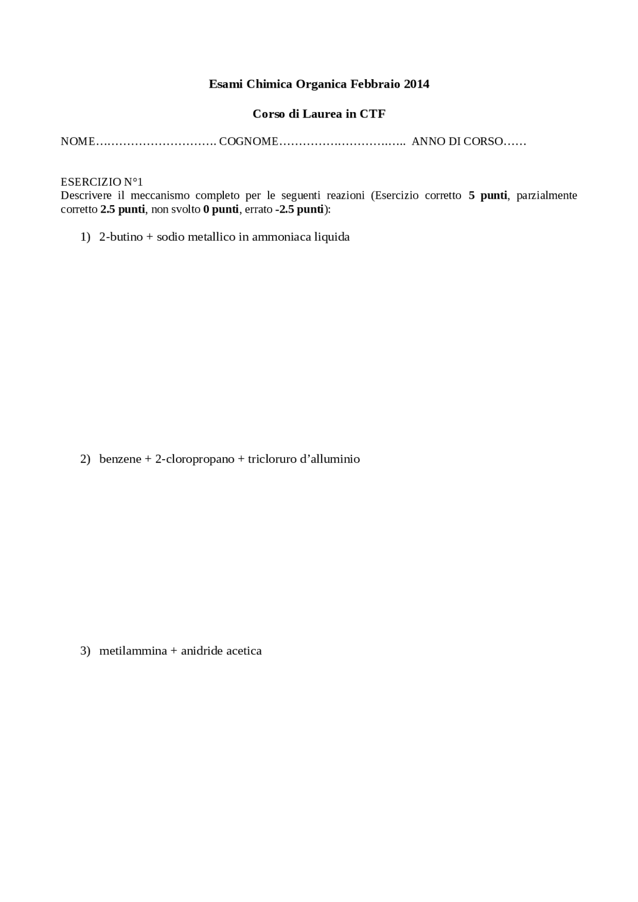 Chimica Organica Ctf Unipa Docsity