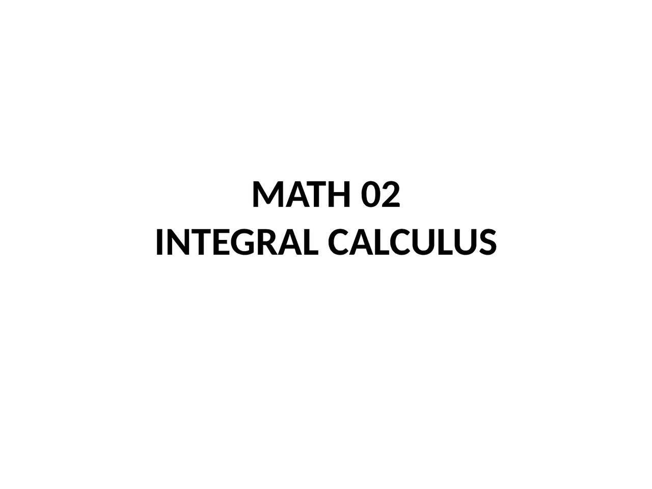 Calculus Of Integral Calculus Broo Docsity