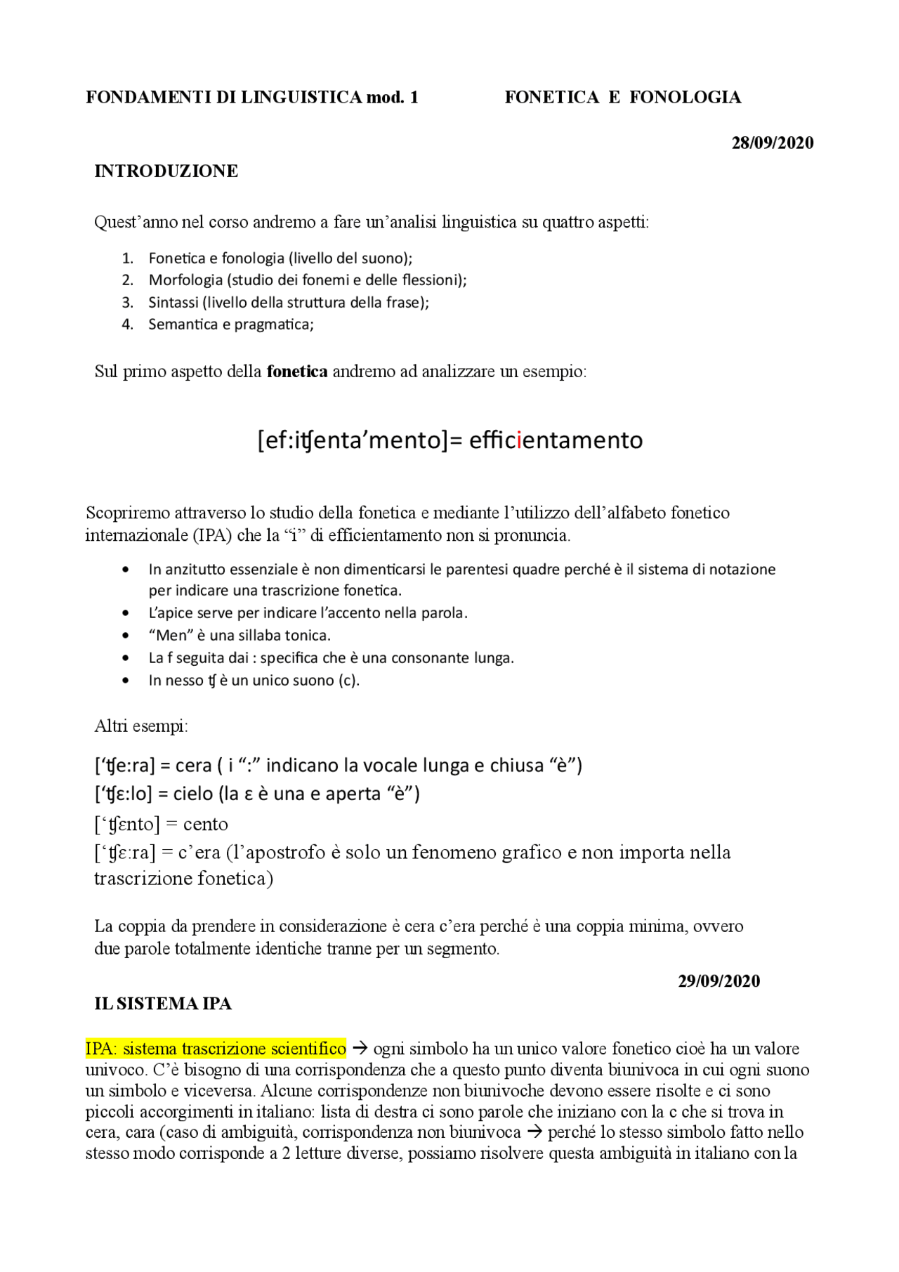 Appunti Foneticafonologia Squartini Docsity