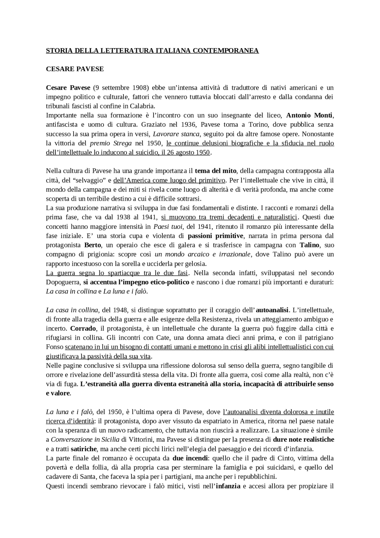 Riassunto Pavese E Sanguineti Docsity