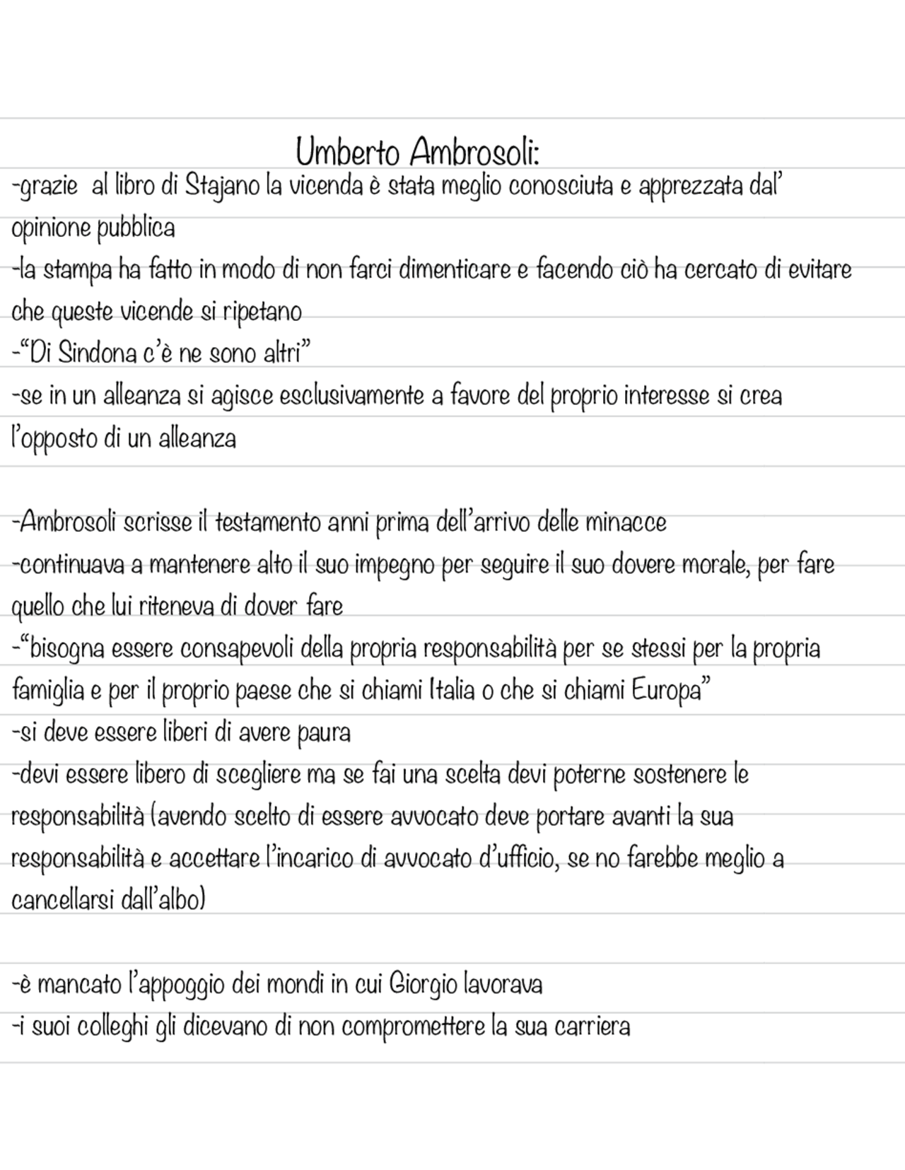 UMBERTO AMBROSOLI SCHEMA APPUNTI LICEO - Docsity