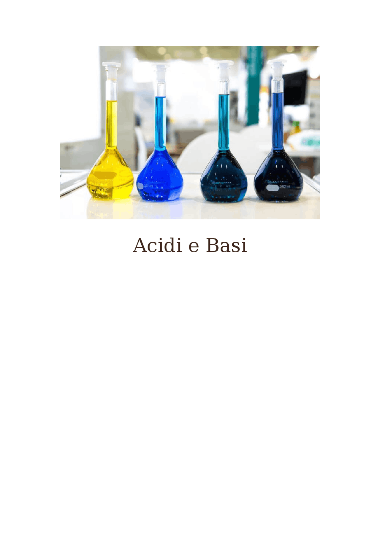 Ricerca Su Acidi E Basi Docsity