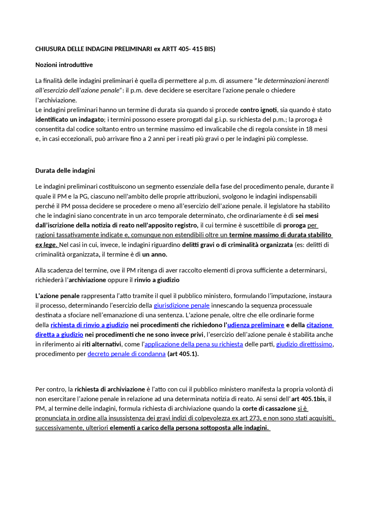 Chiusura Delle Indagini Preliminari Docsity