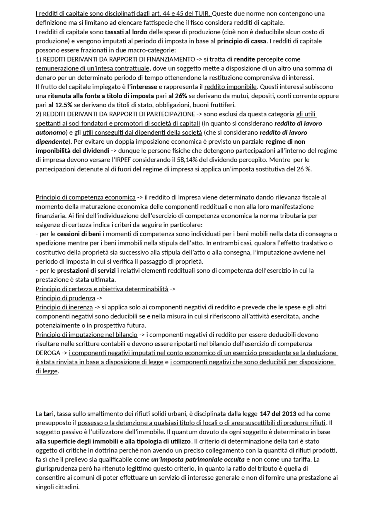 I Redditi Di Capitale Docsity