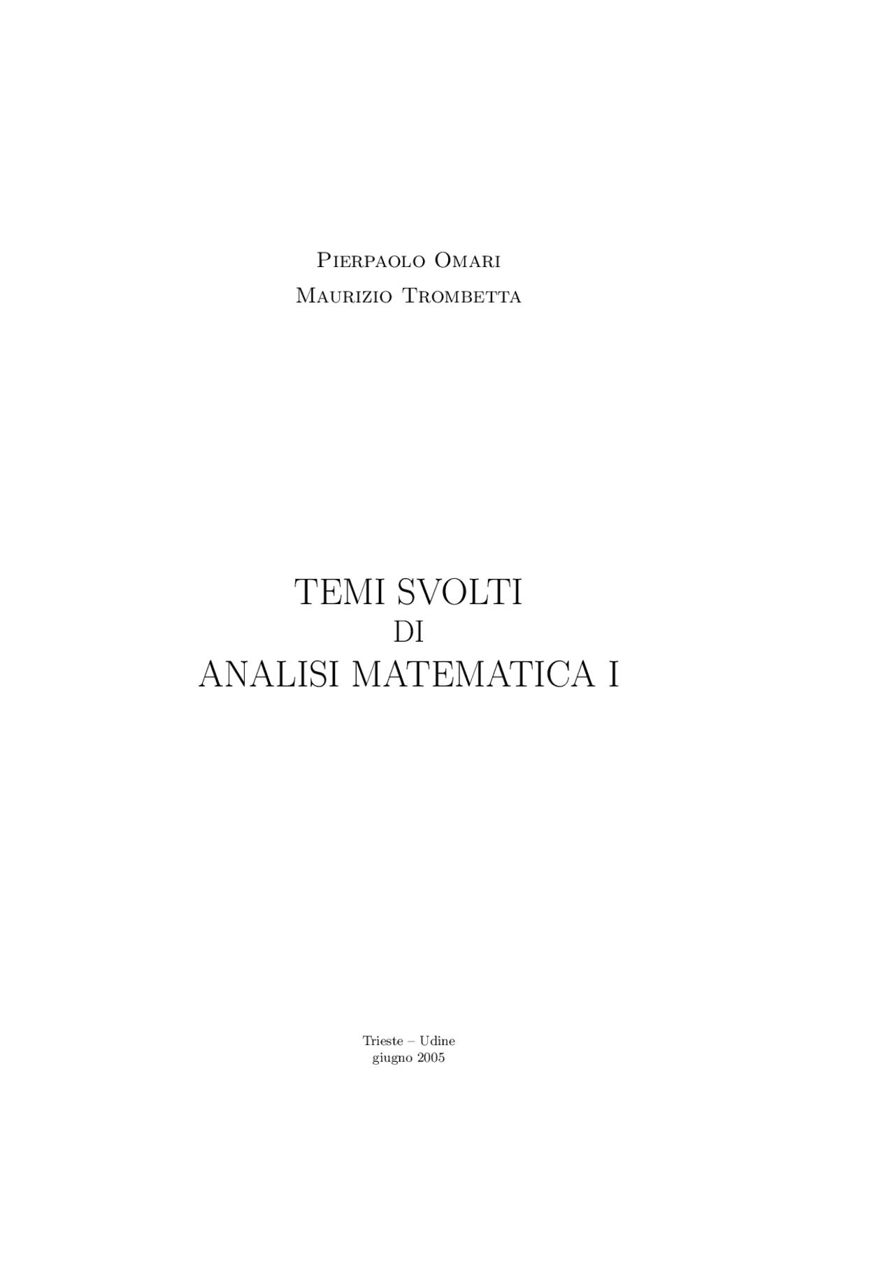 Analisi Matematica 1 Docsity