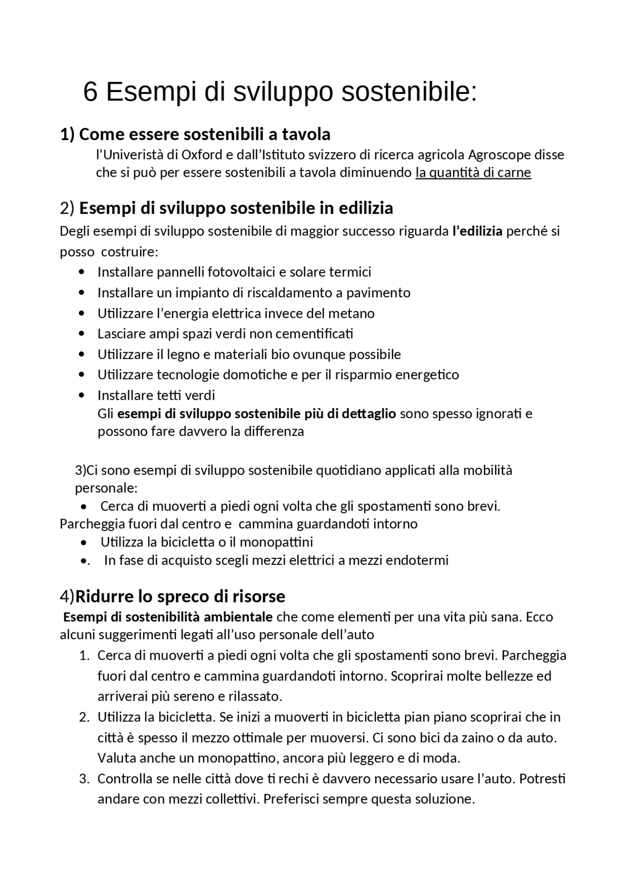 17 Esempi di sviluppo sostenibile - Docsity