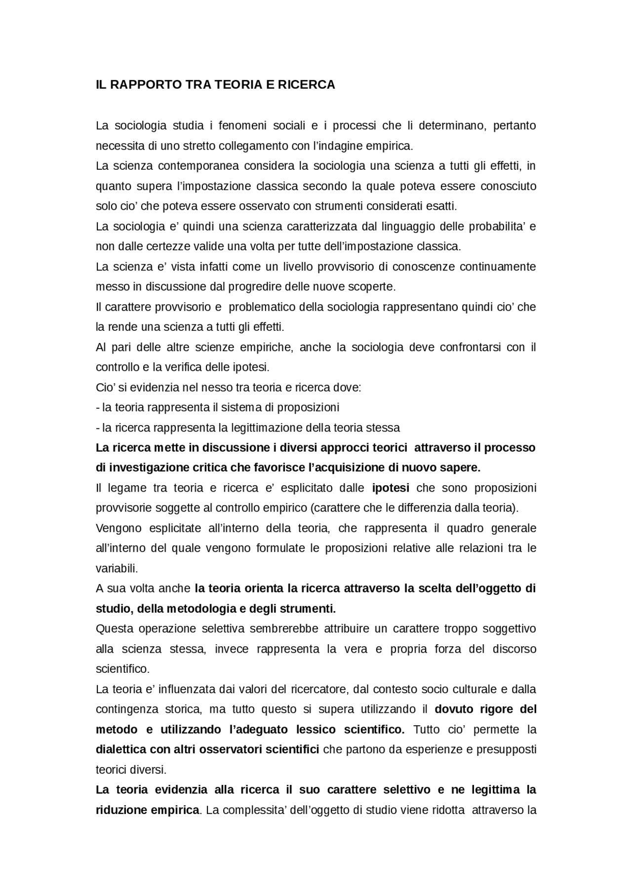 Metodologia Ricerca Sociale Docsity