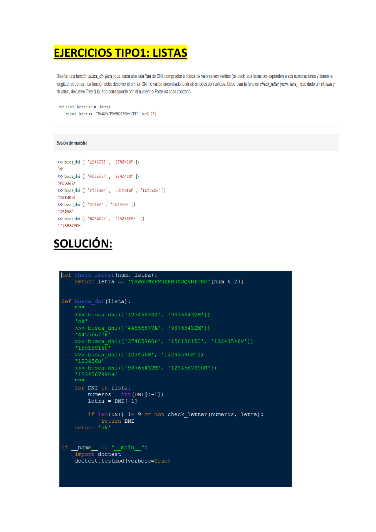 Preparación Examen Final Python Ingeniería (15 ejercicios) | Exercícios ...