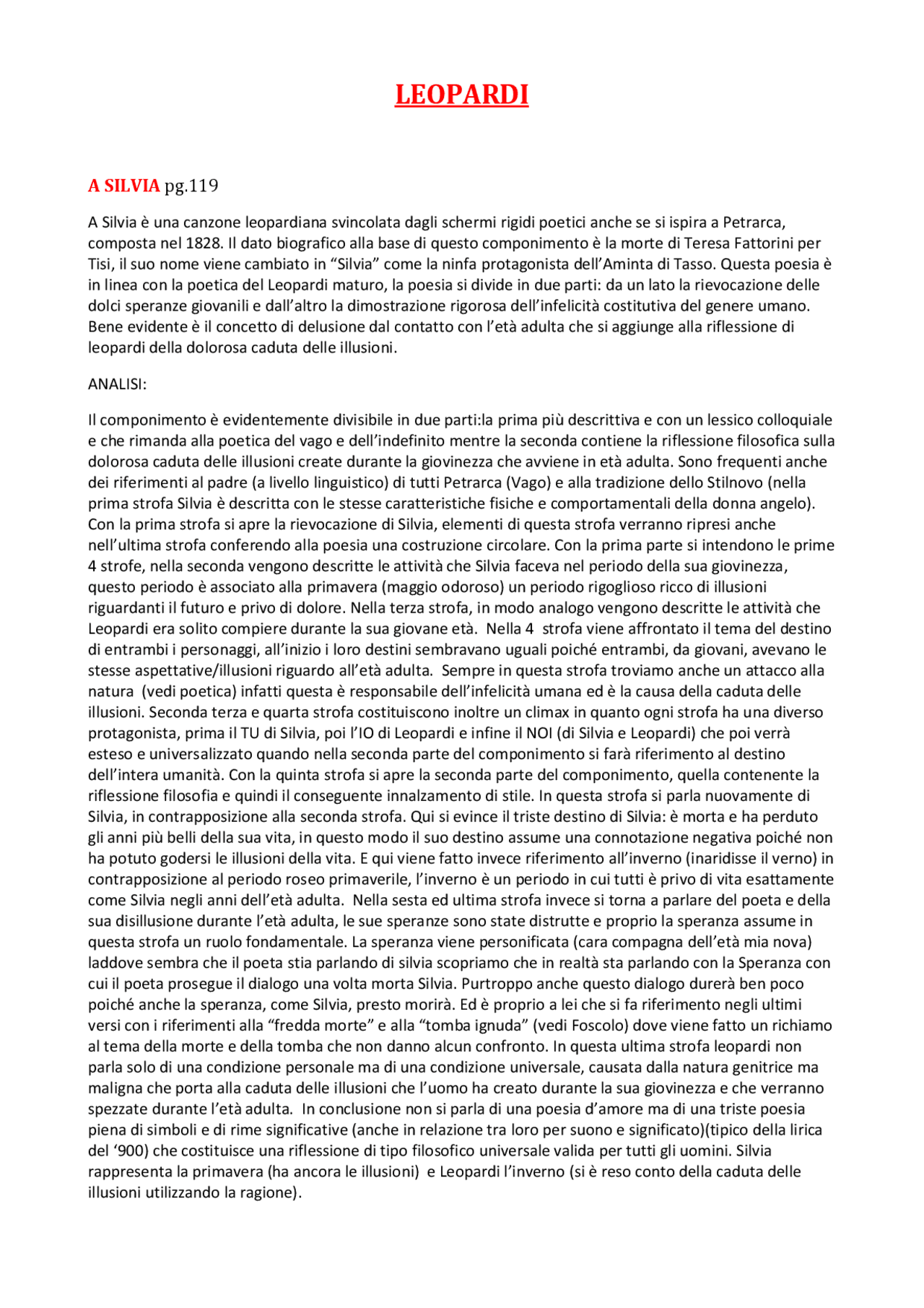 Giacomo Leopardi Docsity