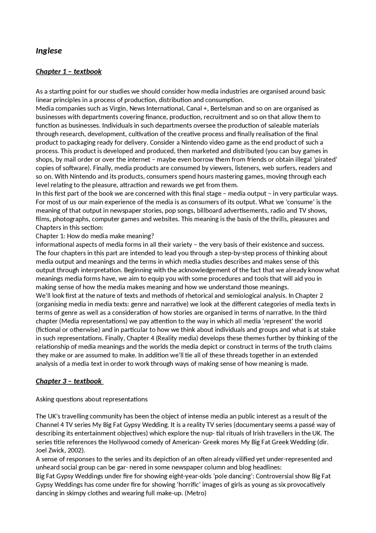 Appunti Inglese Per La Comunicazione Docsity