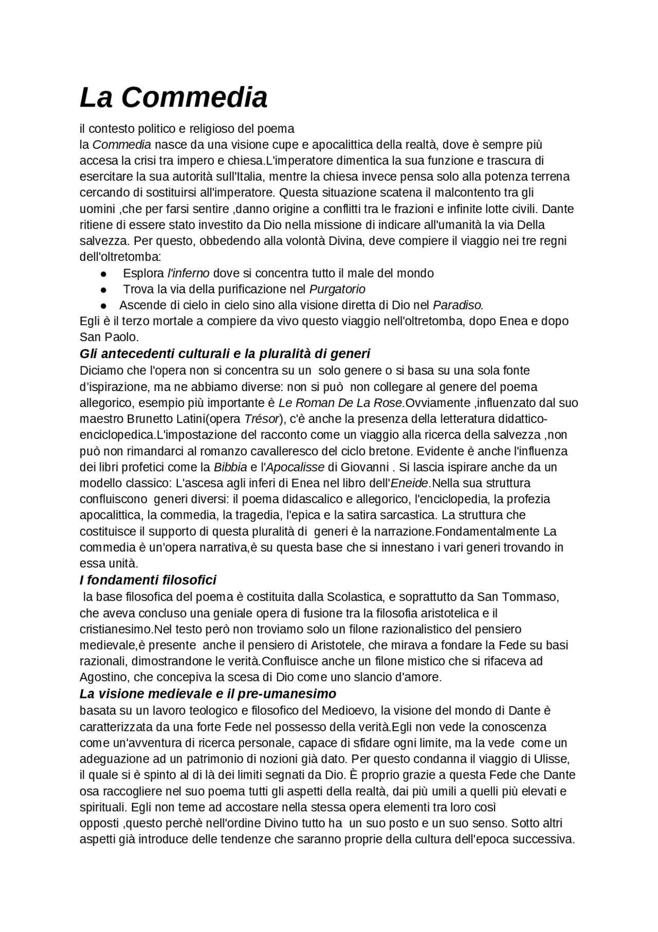 Commedia Dante Alighieri Docsity