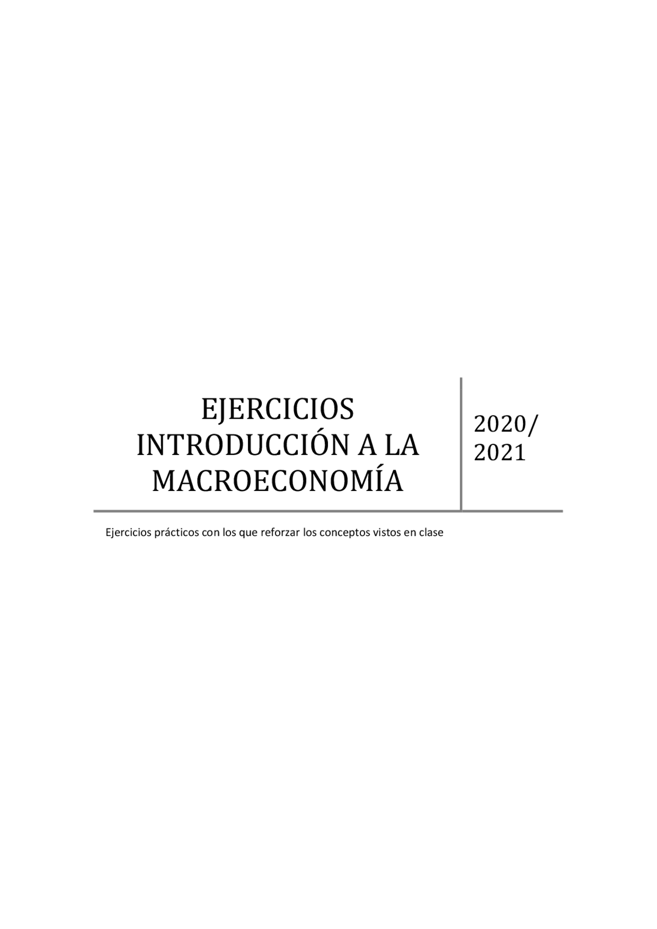 Ejercicios IntroducciÓn A La MacroeconomÍa Docsity