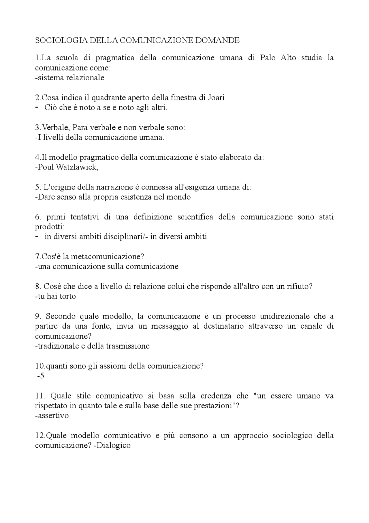 Sociologia Della Comunicazione Docsity